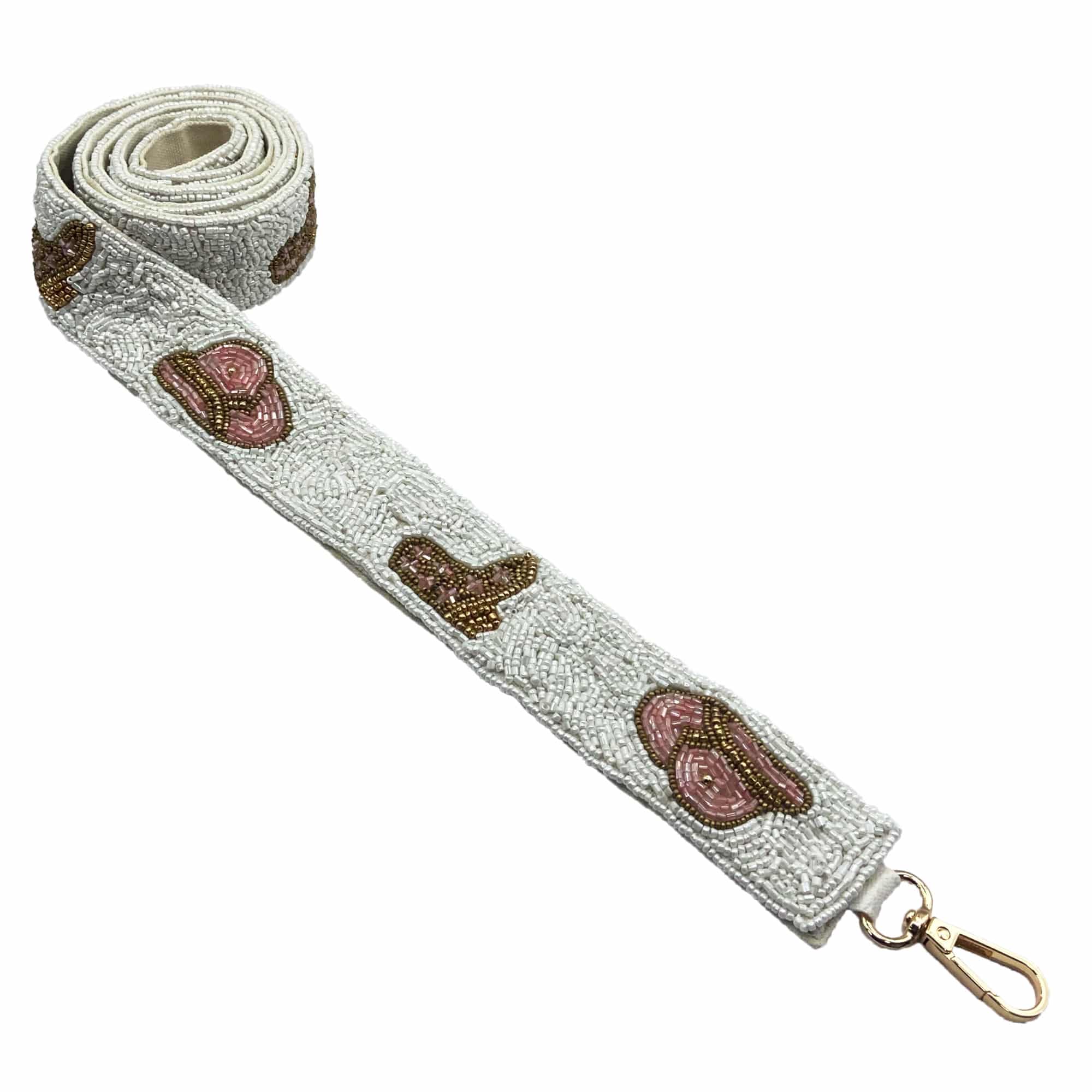 Beaded Pink Bag Straps - La Chic Designs